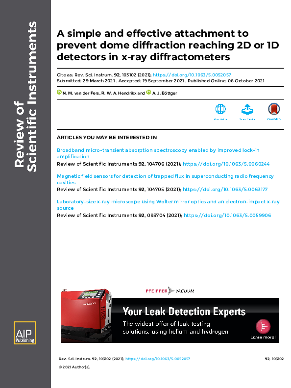 (PDF) A simple and effective attachment to prevent dome diffraction reaching 2D or 1D detectors ...