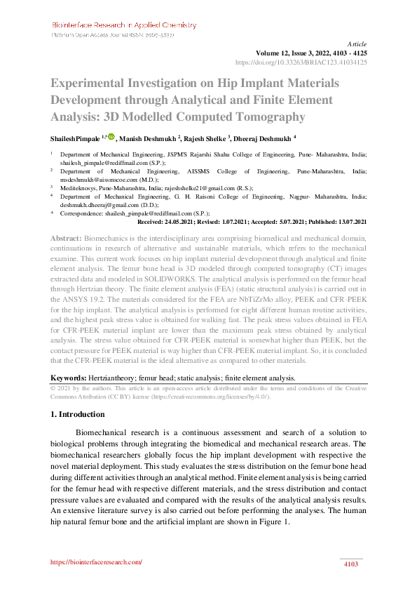 (PDF) Experimental Investigation on Hip Implant Materials Development ...
