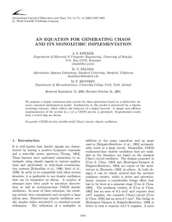 (PDF) An Equation for Generating Chaos and Its Monolithic Implementation
