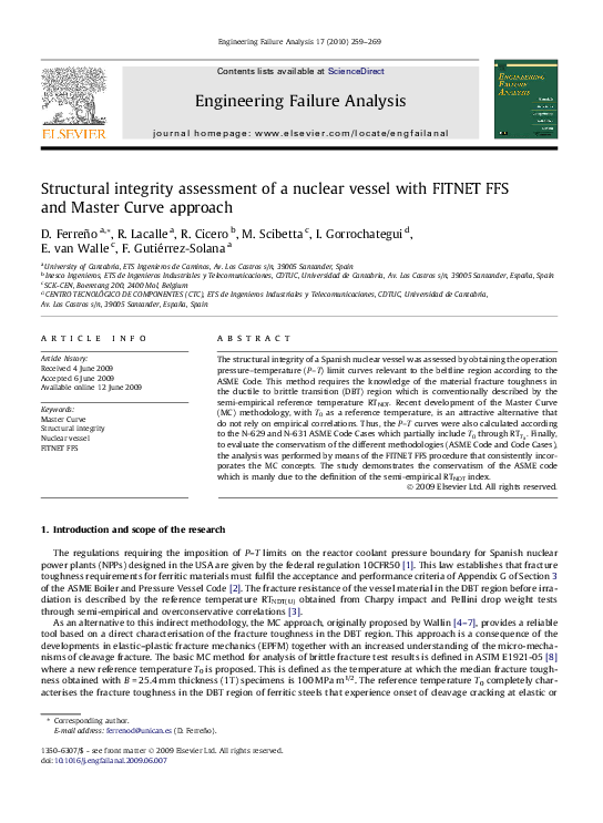 (PDF) Structural integrity assessment of a nuclear vessel with FITNET ...