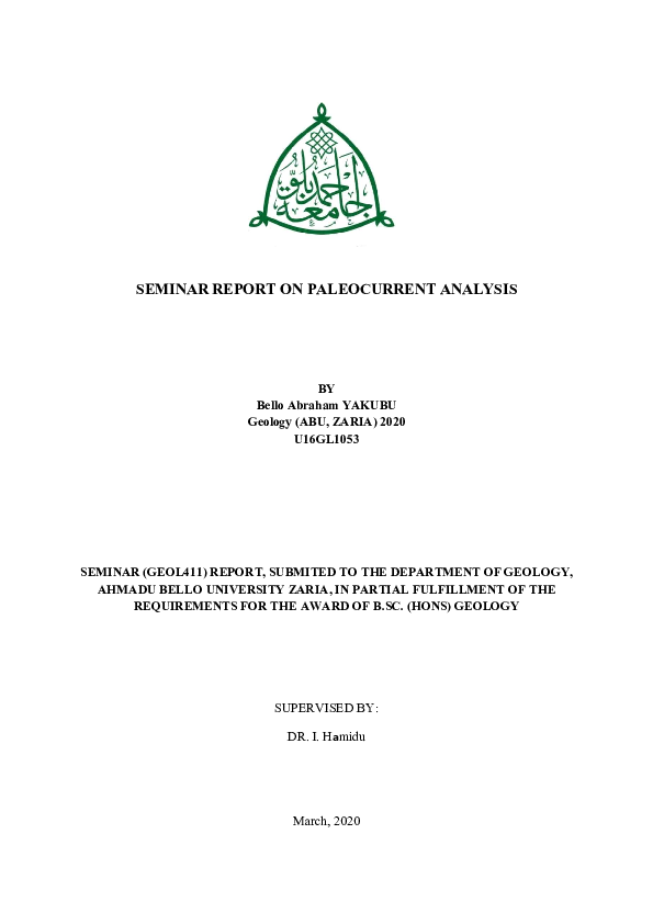 (PDF) Paleocurrent Analysis