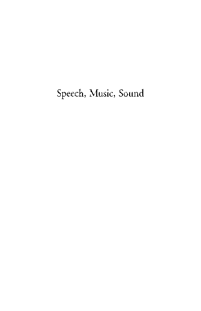(PDF) Speech, Music, Sound