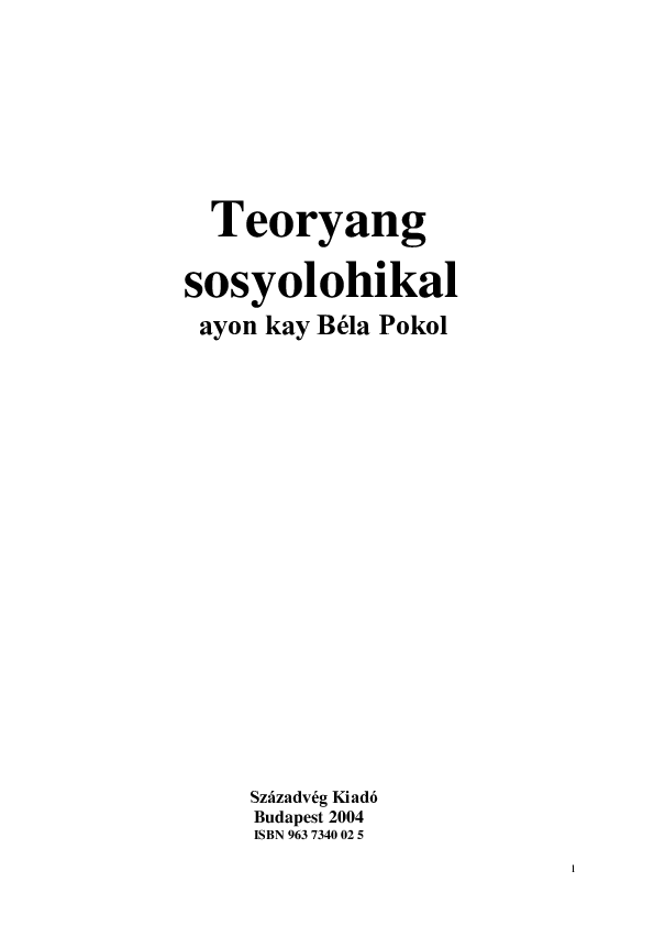 (PDF) Teoryang sosyolohikal