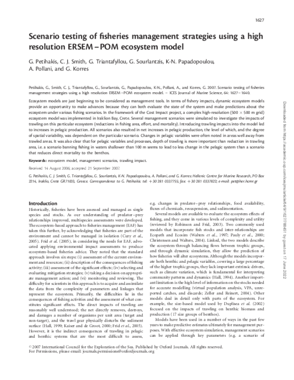 (PDF) Scenario testing of fisheries management strategies using a high ...