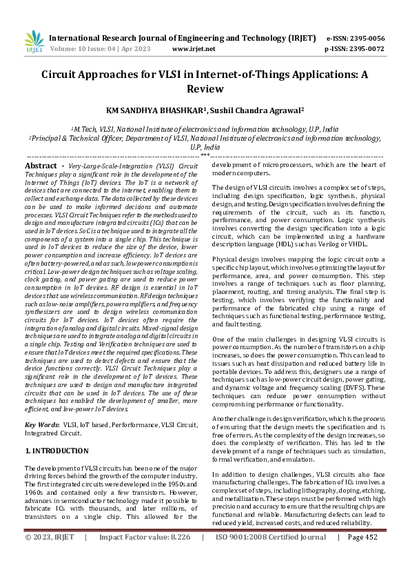 (PDF) Circuit Approaches for VLSI in Internet-of-Things Applications: A ...