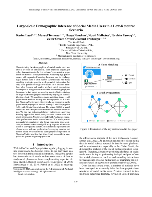 (PDF) Large-Scale Demographic Inference of Social Media Users in a Low ...