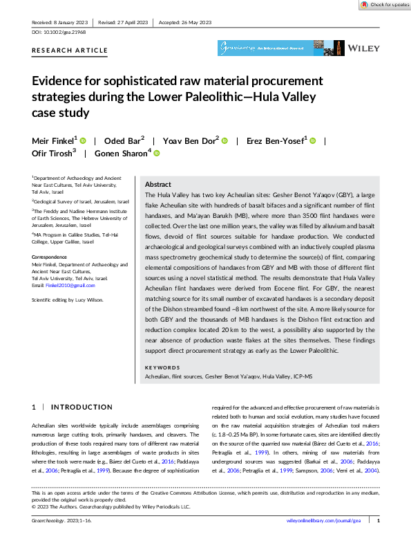 (PDF) Evidence for sophisticated raw material procurement strategies ...