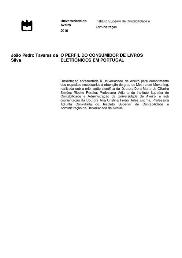 (PDF) The electronic book consumer profile in Portugal