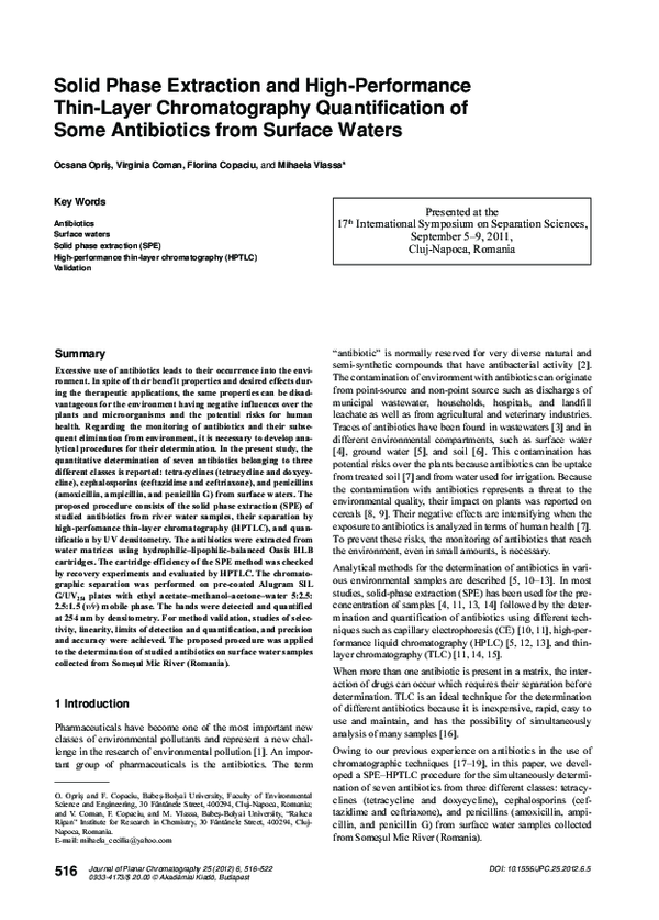 (PDF) Solid phase extraction and high-performance thin-layer chromatography quantification of ...