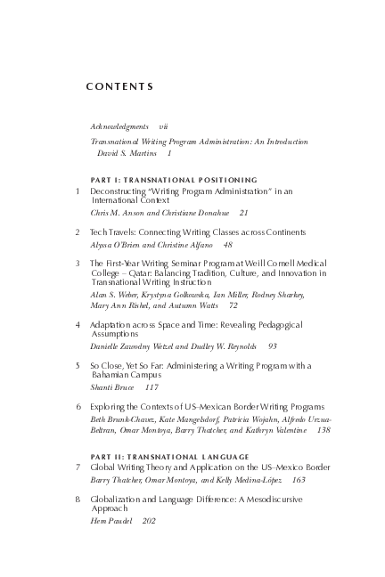(PDF) Transnational Writing Program Administration