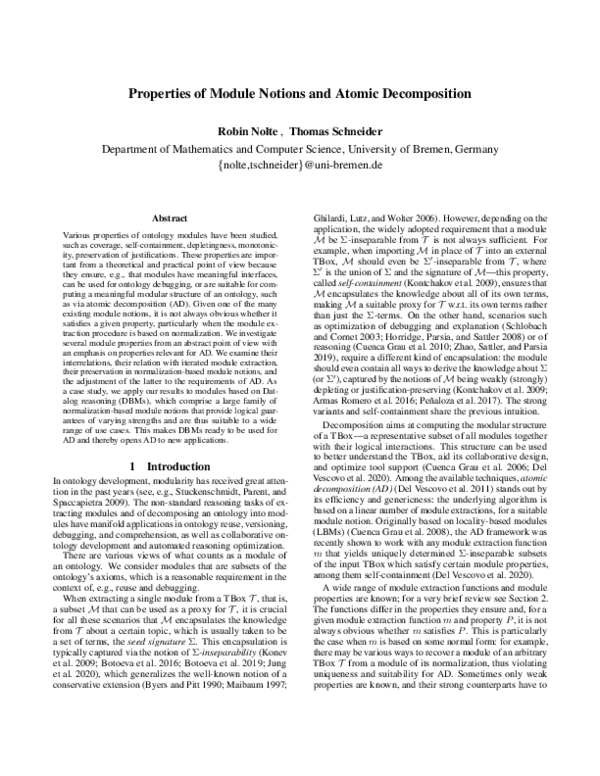 (PDF) Properties of Module Notions and Atomic Decomposition | Robin ...