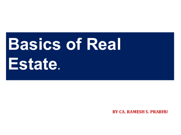(PDF) Basics of Real Estate