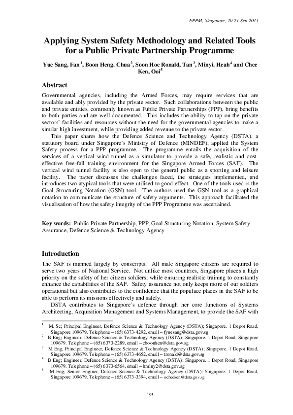 (PDF) Applying System Safety Methodology and Related Tools for a Public ...