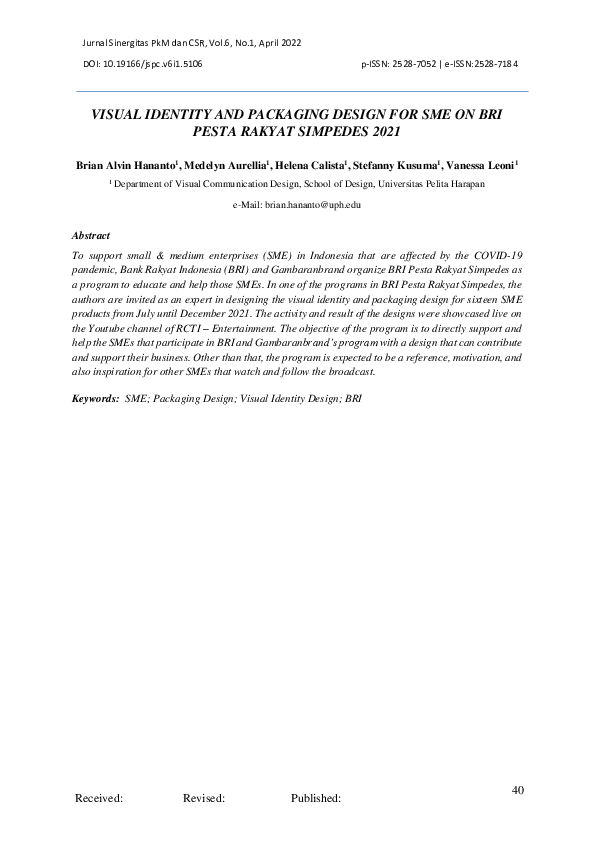 (PDF) Perancangan Desain Identitas Visual Dan Kemasan Untuk Umkm Dalam ...