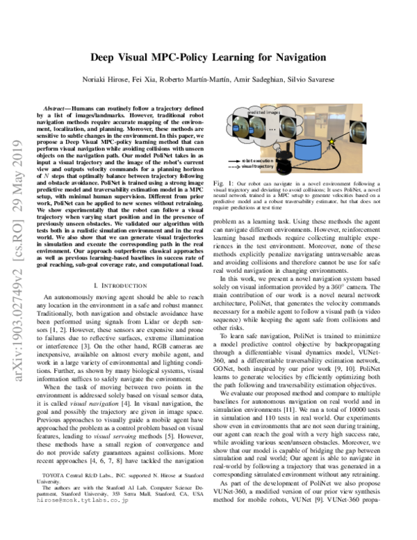 (PDF) Deep Visual MPC-Policy Learning for Navigation