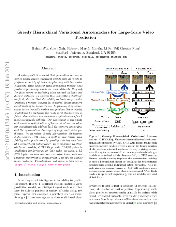 (PDF) Greedy Hierarchical Variational Autoencoders for Large-Scale ...