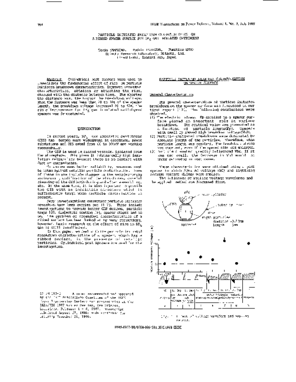 (PDF) Particle-Initiated Breakdown Characteristics and Reliability ...