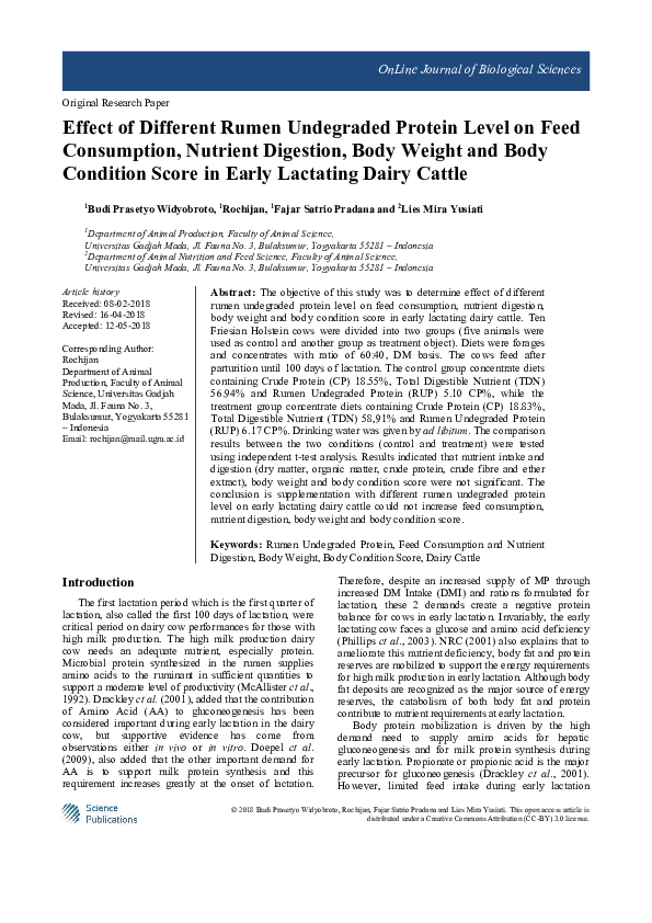(PDF) Effect of Different Rumen Undegraded Protein Level on Feed ...