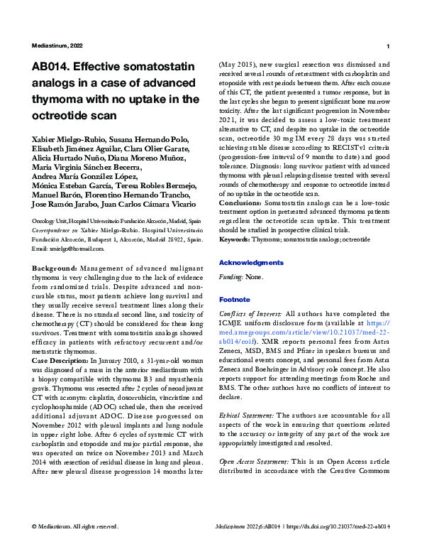 (PDF) AB014. Effective somatostatin analogs in a case of advanced ...