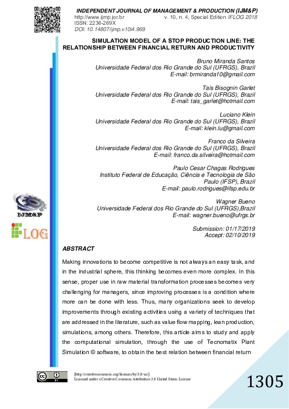 (PDF) Simulation model of a stop production line: the relationship ...