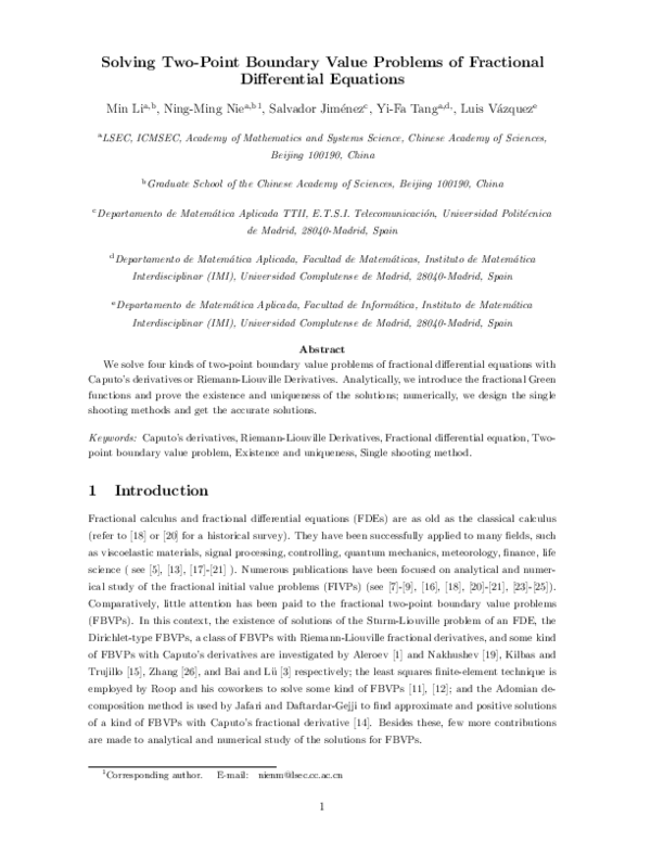 (PDF) Solving Two-Point Boundary Value Problems of Fractional Differential Equations via Spline ...