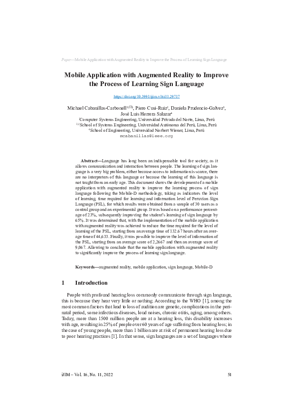 (PDF) Mobile Application with Augmented Reality to Improve the Process ...
