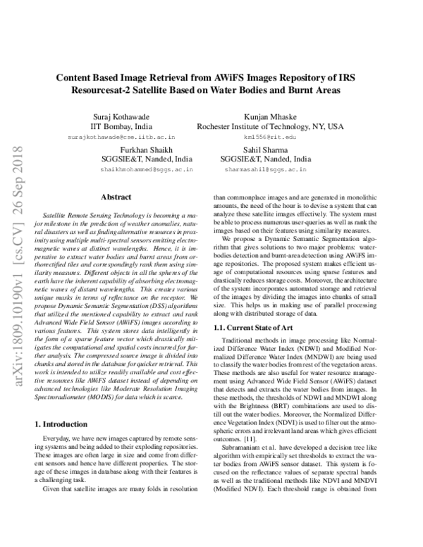 (PDF) Content Based Image Retrieval from AWiFS Images Repository of IRS ...