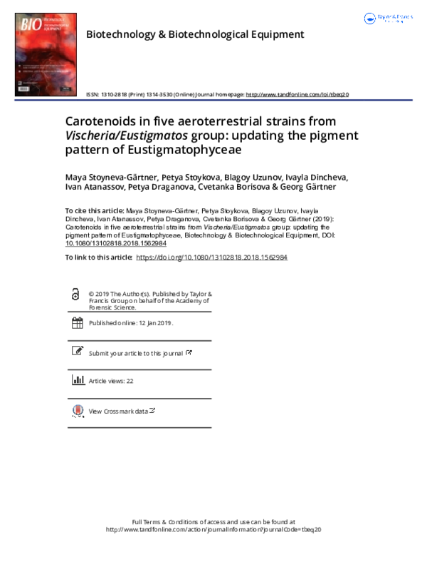 (PDF) Carotenoids in five aeroterrestrial strains fromVischeria ...