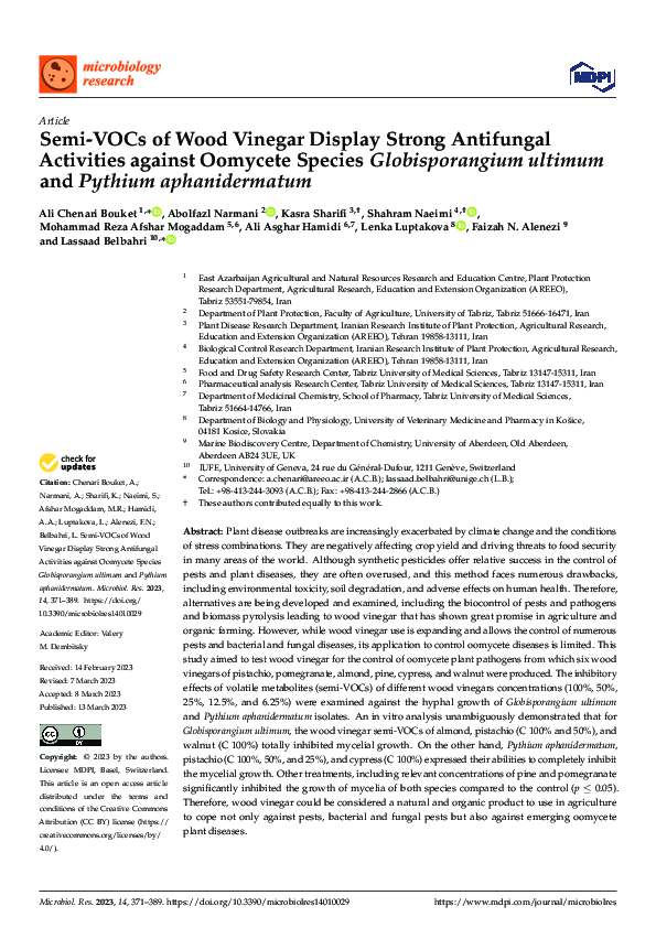 (PDF) Semi-VOCs of Wood Vinegar Display Strong Antifungal Activities ...