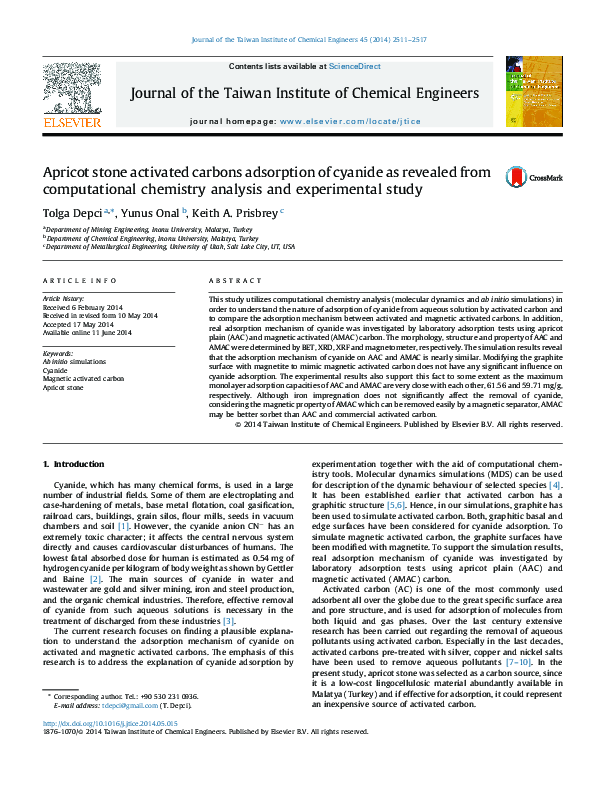 (PDF) Apricot stone activated carbons adsorption of cyanide as revealed ...