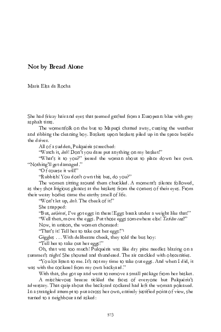 (PDF) 'Not by Bread Alone' by Maria Elsa da Rocha