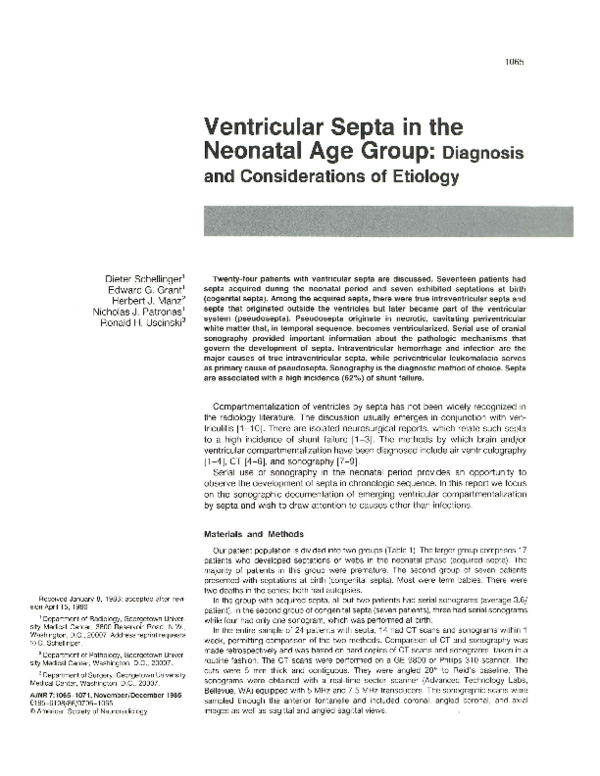 (PDF) Ventricular Septa in the Neonatal Age Group: Diagnosis and ...