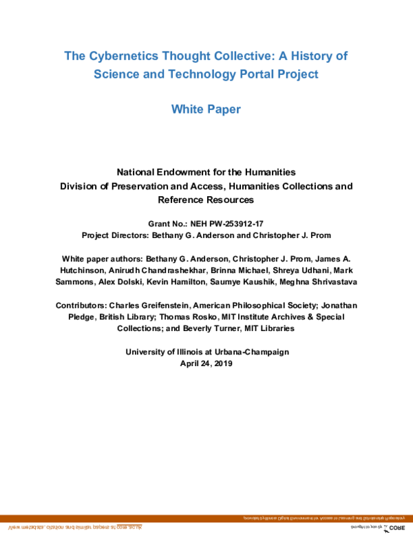 (PDF) The Cybernetics Thought Collective: A History of Science and ...
