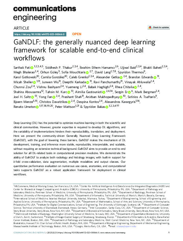 (PDF) GaNDLF: the generally nuanced deep learning framework for ...