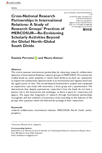 (PDF) Cross-National Research Partnerships in International Relations ...