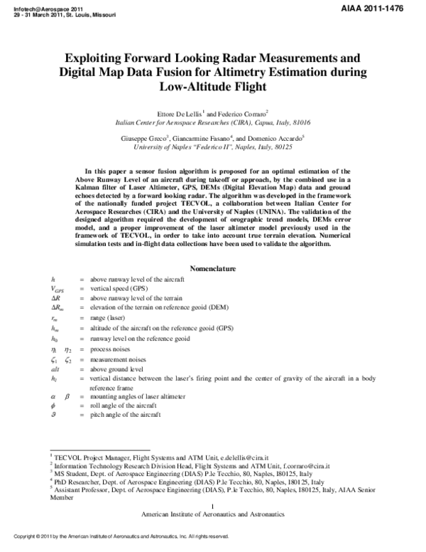 (PDF) Exploiting Forward Looking Radar Measurements and Digital Map Data Fusion for Altimetry ...