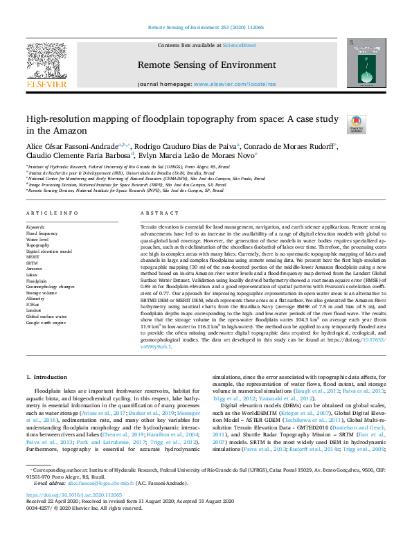 (PDF) High-resolution mapping of floodplain topography from space: A ...