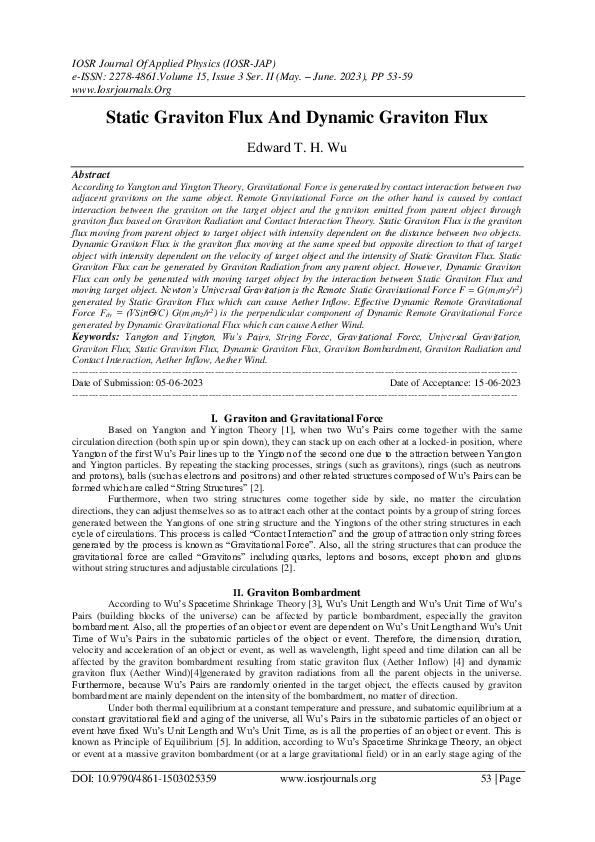 (PDF) Static Graviton Flux And Dynamic Graviton Flux