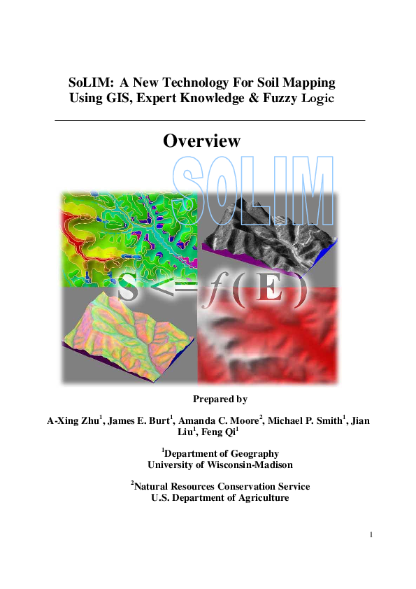 PDF SoLIM A New Technology For Soil Mapping Using GIS Expert PDF SoLIM A New Technology For Soil Mapping Using GIS Expert