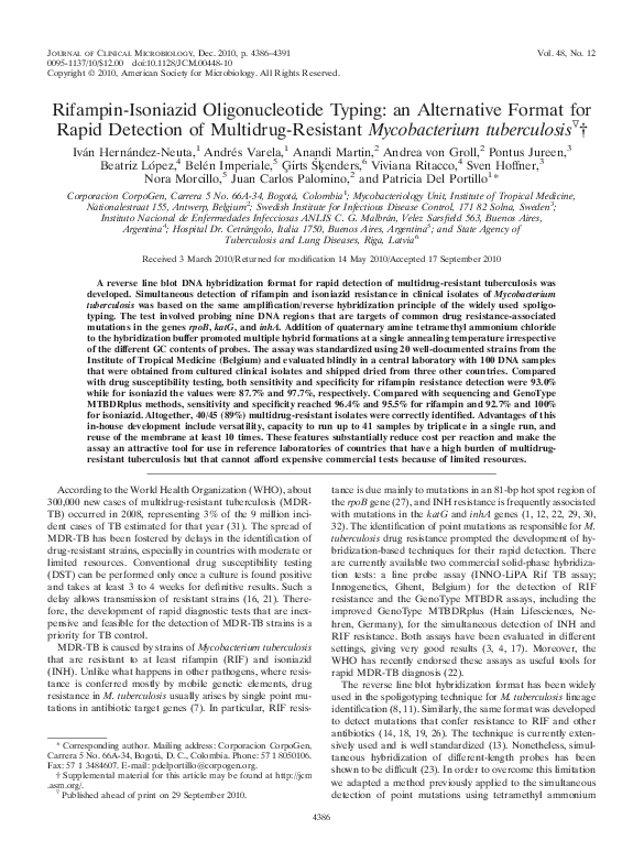 (PDF) Rifampin-Isoniazid Oligonucleotide Typing: an Alternative Format ...
