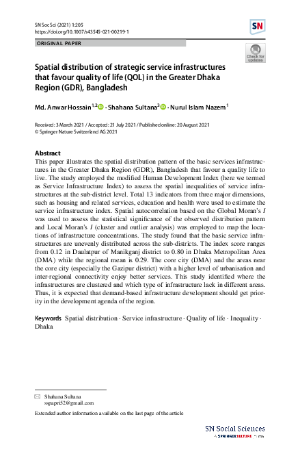 (PDF) Spatial distribution of strategic service infrastructures that ...