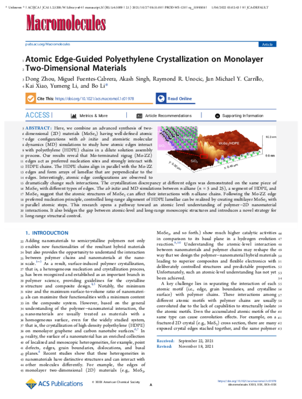 (PDF) Atomic Edge-Guided Polyethylene Crystallization on Monolayer Two-Dimensional Materials ...