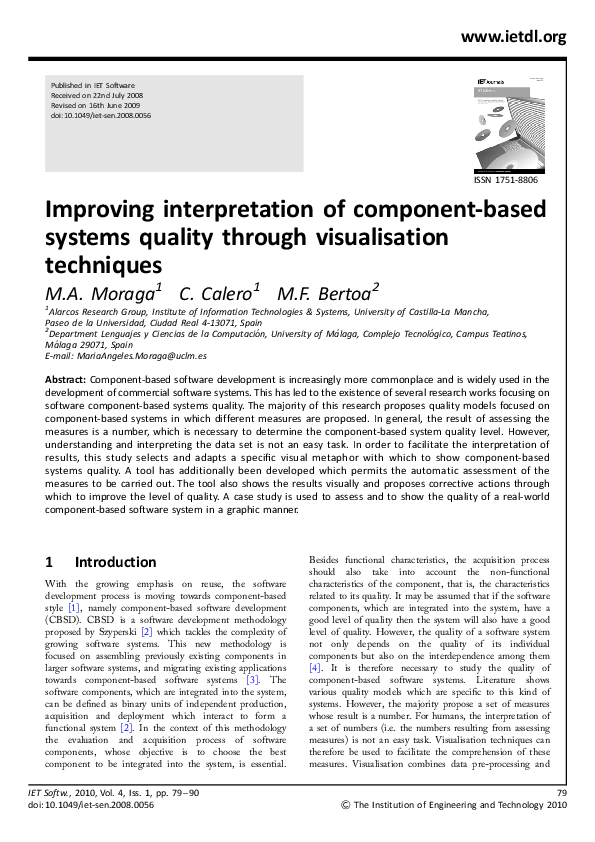 (PDF) Improving interpretation of component-based systems quality through visualisation ...