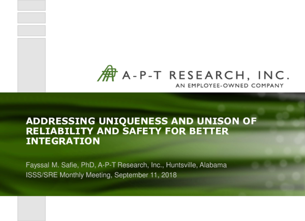 (PDF) Addressing uniqueness and unison of reliability and safety for a ...