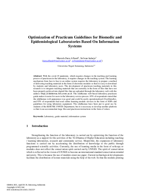 (PDF) Optimization of Practicum Guidelines for Biomedic and ...