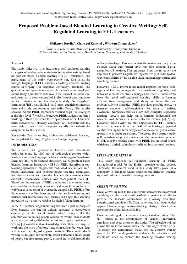 (PDF) Proposed Problem-based Blended Learning in Creative Writing ...