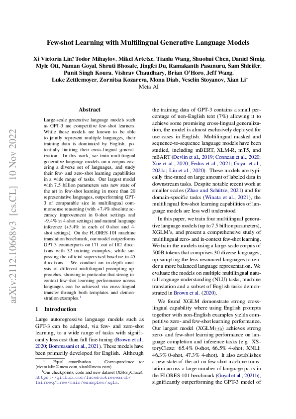 (PDF) AlexaTM 20B: Few-Shot Learning Using a Large-Scale Multilingual Seq2Seq Model | Apurv ...