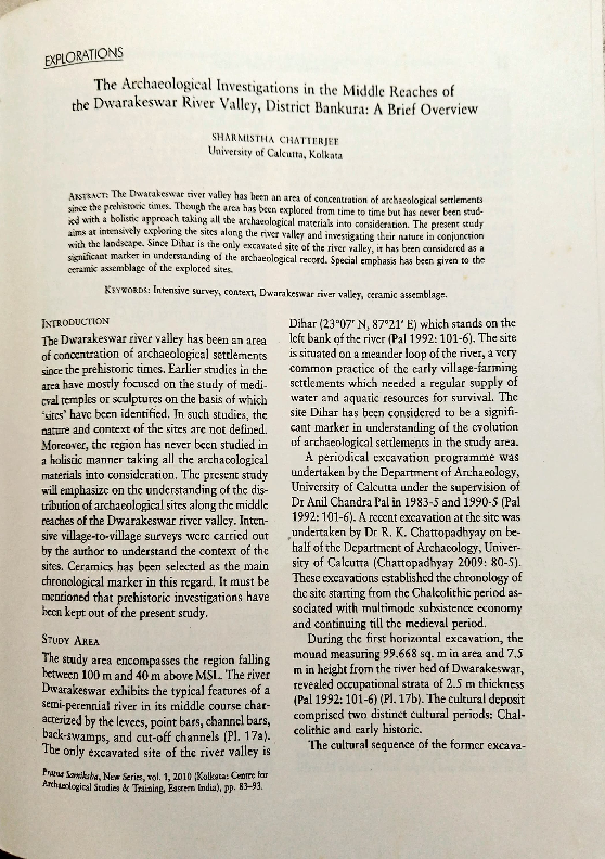 (PDF) Sites and settlements in the Dwarakeswar River Basin