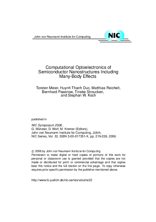 (PDF) Computational Optoelectronics of Semiconductor Nanostructures ...