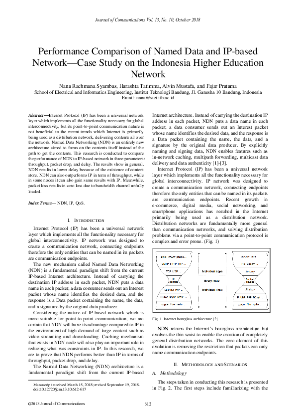 (PDF) Performance Comparison of Named Data and IP-based Network—Case ...